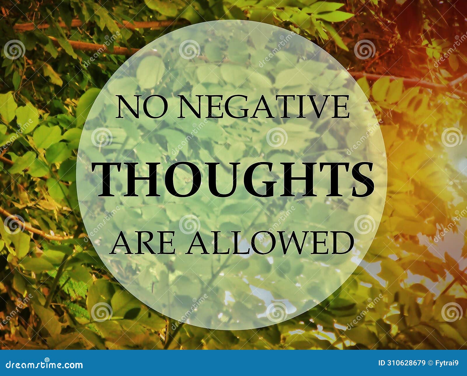 Motivation Inspiration Quote - No Negative Thoughts Allowed Stock Image - Image of allowed ...