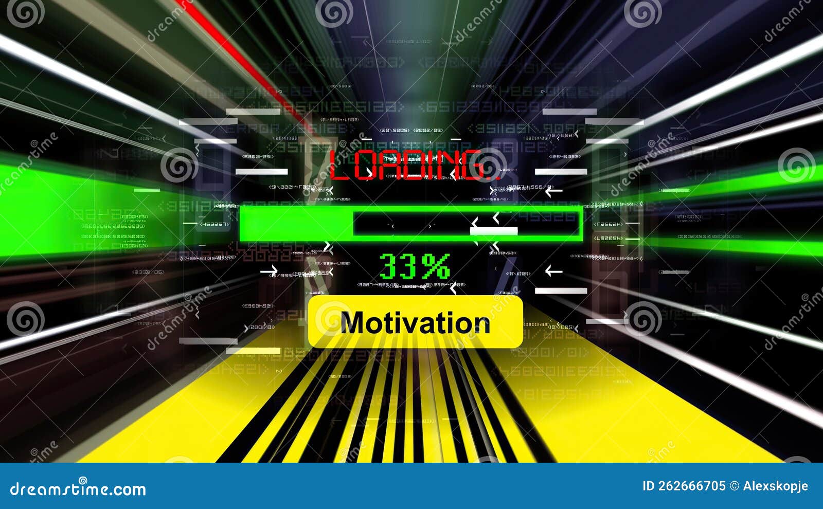 Motivation Loading Progress Bar on the Screen Stock Illustration ...