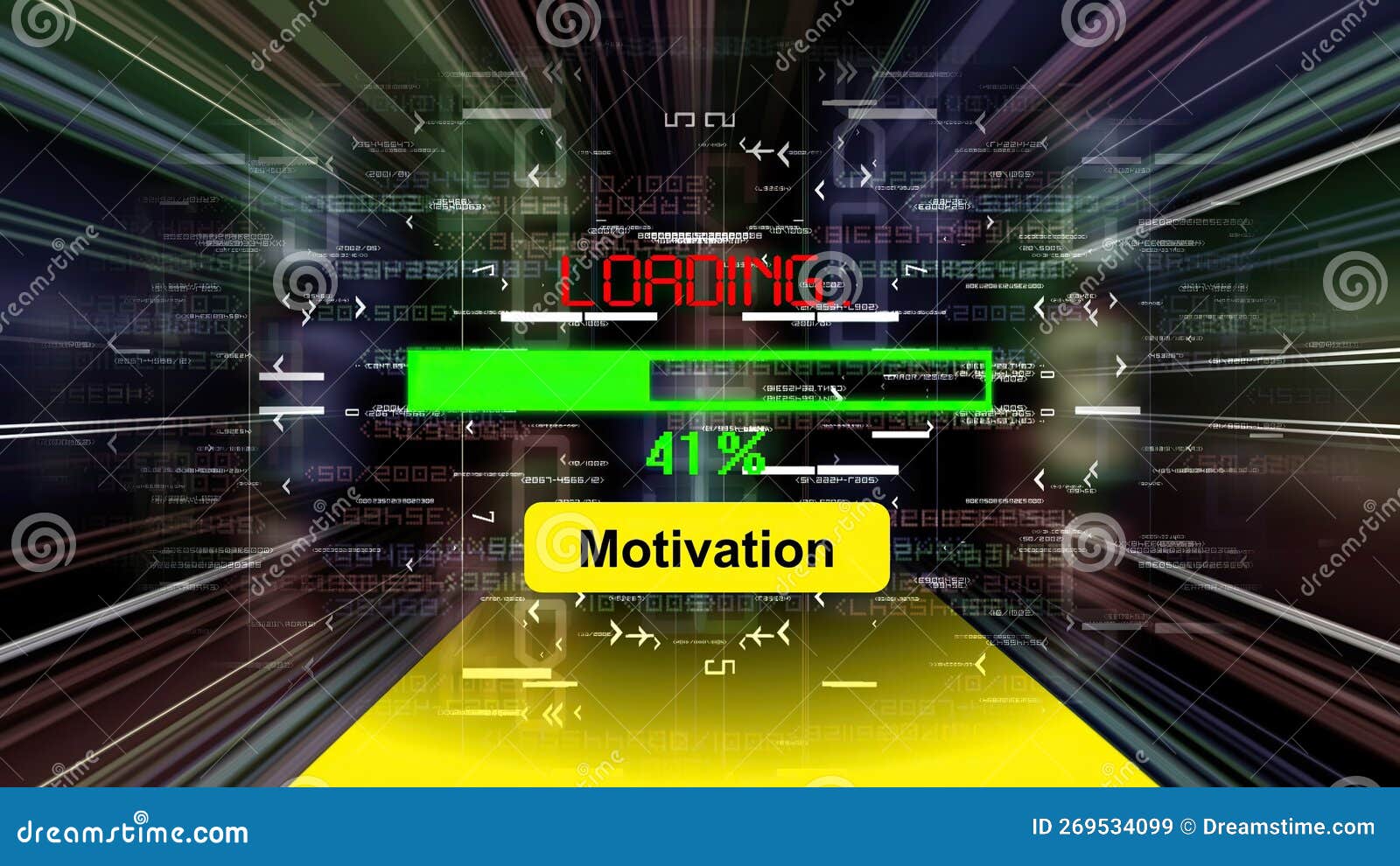 Motivation Loading Progress Bar on the Screen Stock Illustration ...