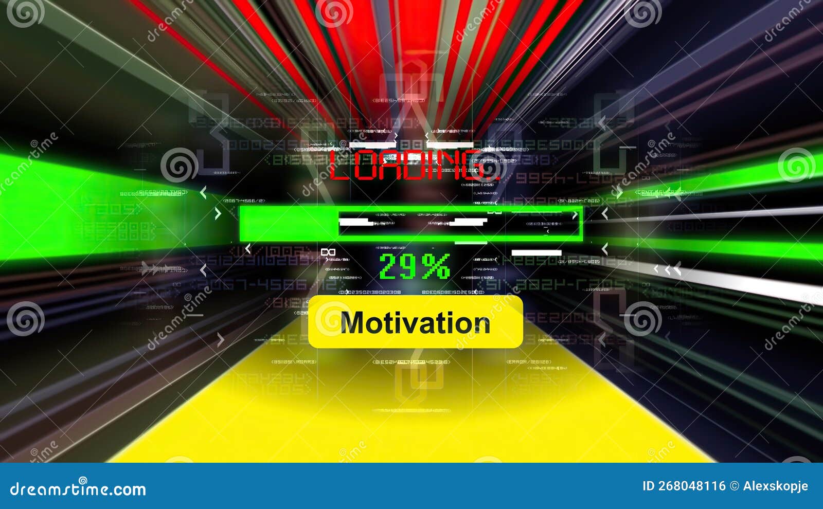 Motivation Loading Progress Bar on the Screen Stock Illustration ...
