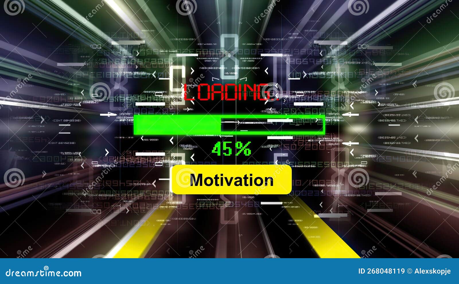 Motivation Loading Progress Bar on the Screen Stock Illustration ...