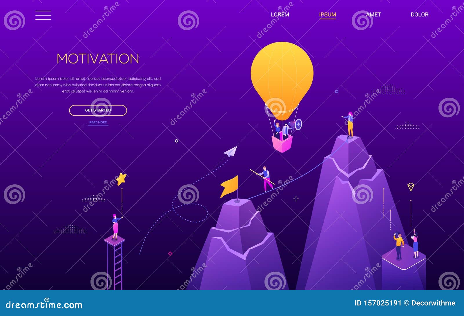 Motivation - Modern Colorful Isometric Vector Web Banner Stock Vector ... Motivation - Modern Colorful Isometric Vector Web Banner Stock Vector ...
