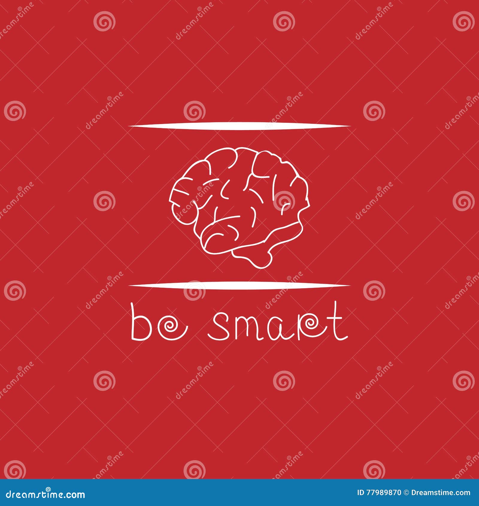 Motivation Poster with Text Be Smart and Brain Stock Illustration ...