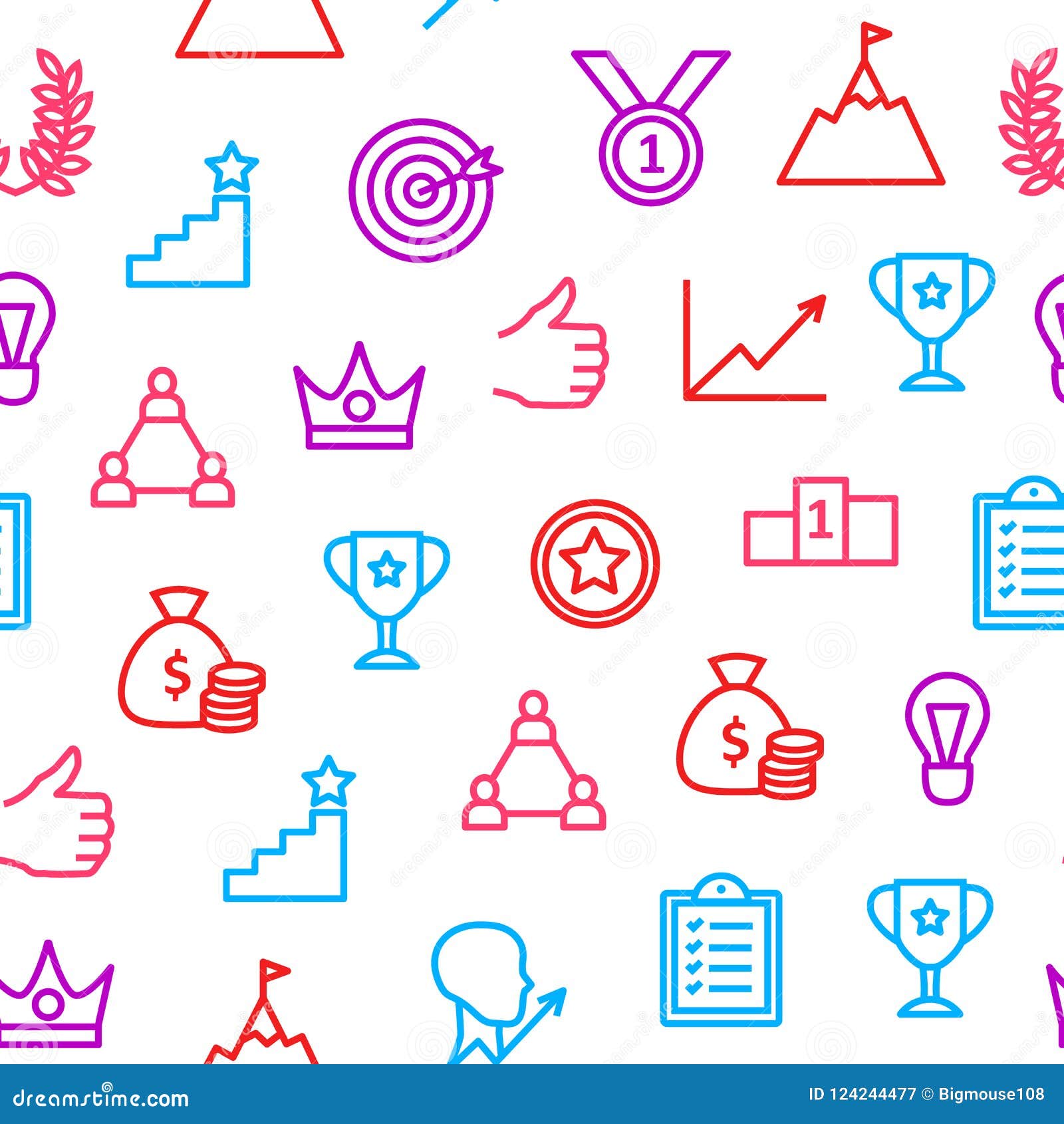 Motivation and Productivity Seamless Pattern Background. Vector Stock ...