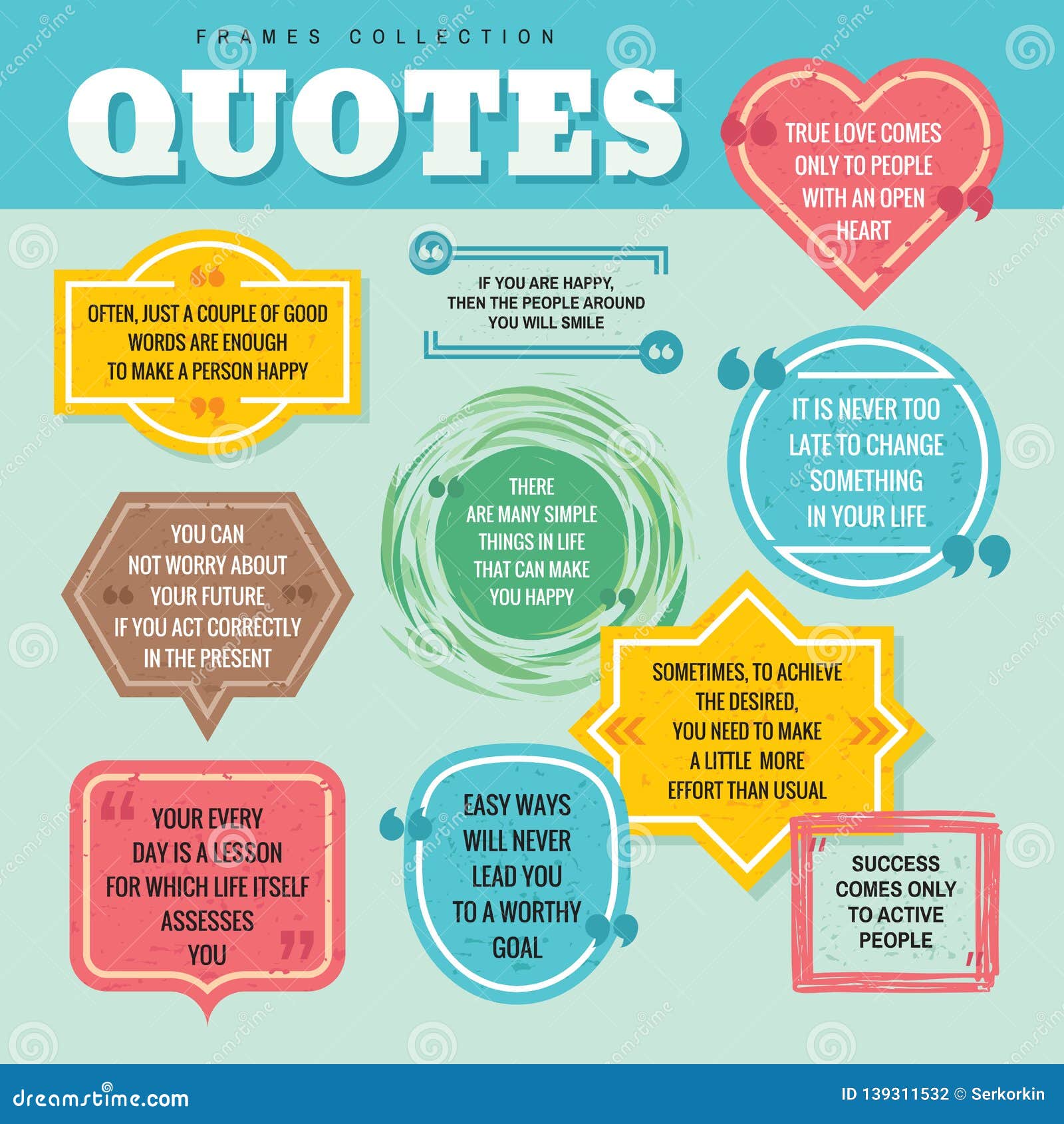 Motivation Quotes - Vector Illustration. Modern Frames Collection ...