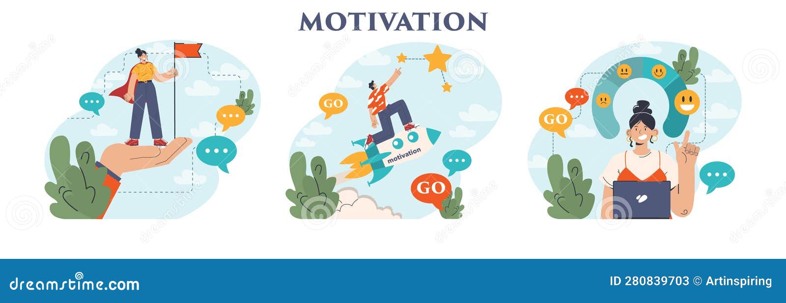 Motivation Set. Ambitious Character Set and Achieve the Goal Stock ...