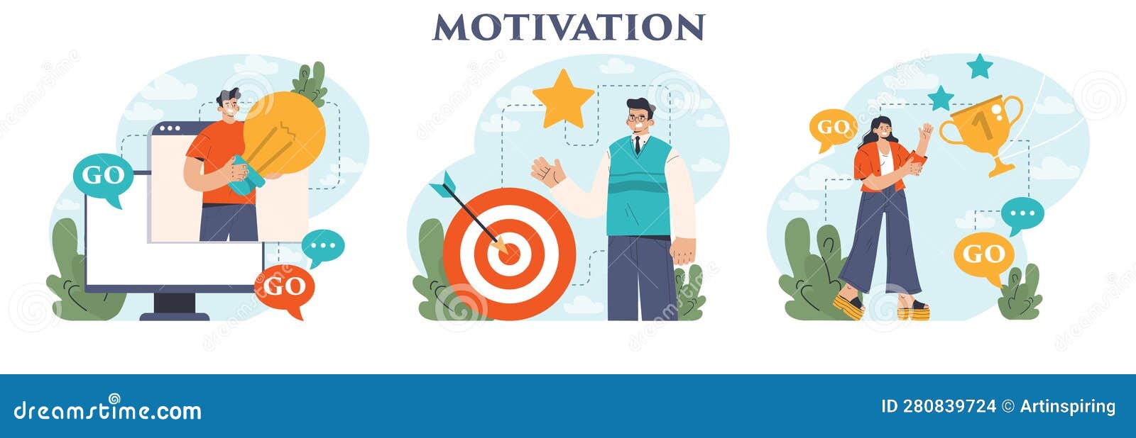 Motivation Set. Ambitious Character Set and Achieve the Goal Stock ...