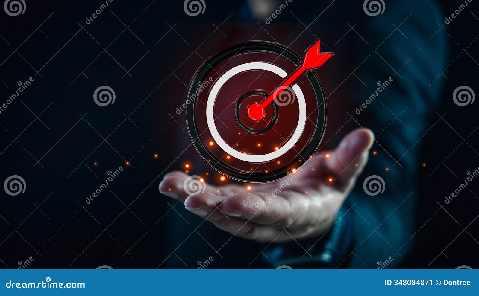 Motivation Targets a Circular Target with an Arrow Placed Precisely in ...