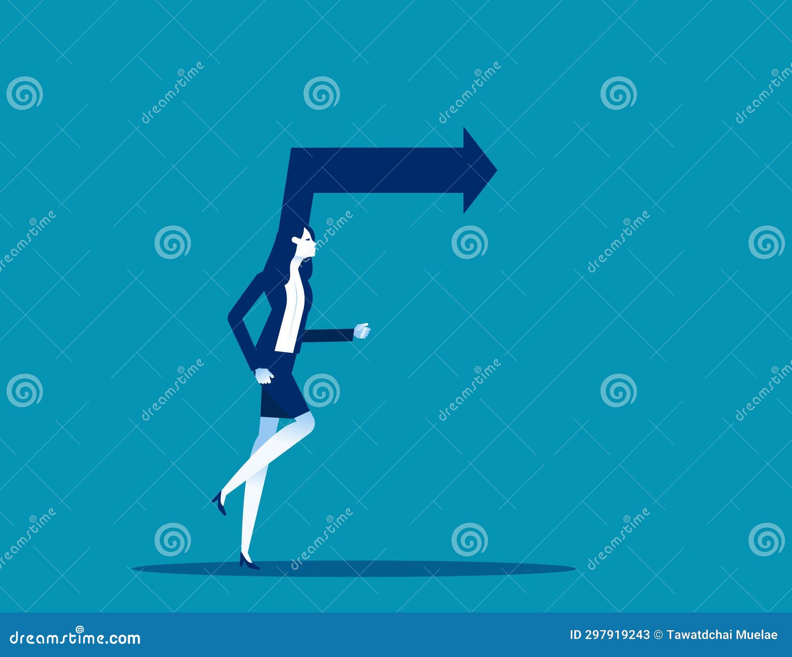 Motivation To Move Forward. Business Development Vector Illustration ...
