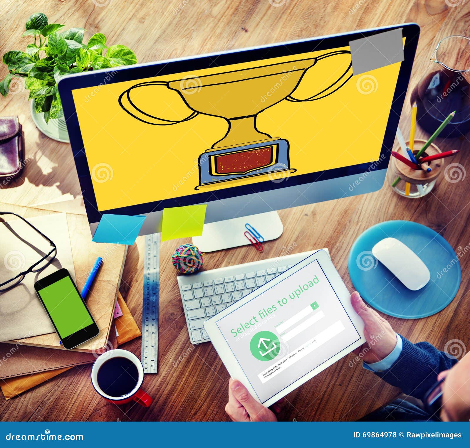 Motivation Trophy Success Winning Reward Prize Concept Stock Photo ...