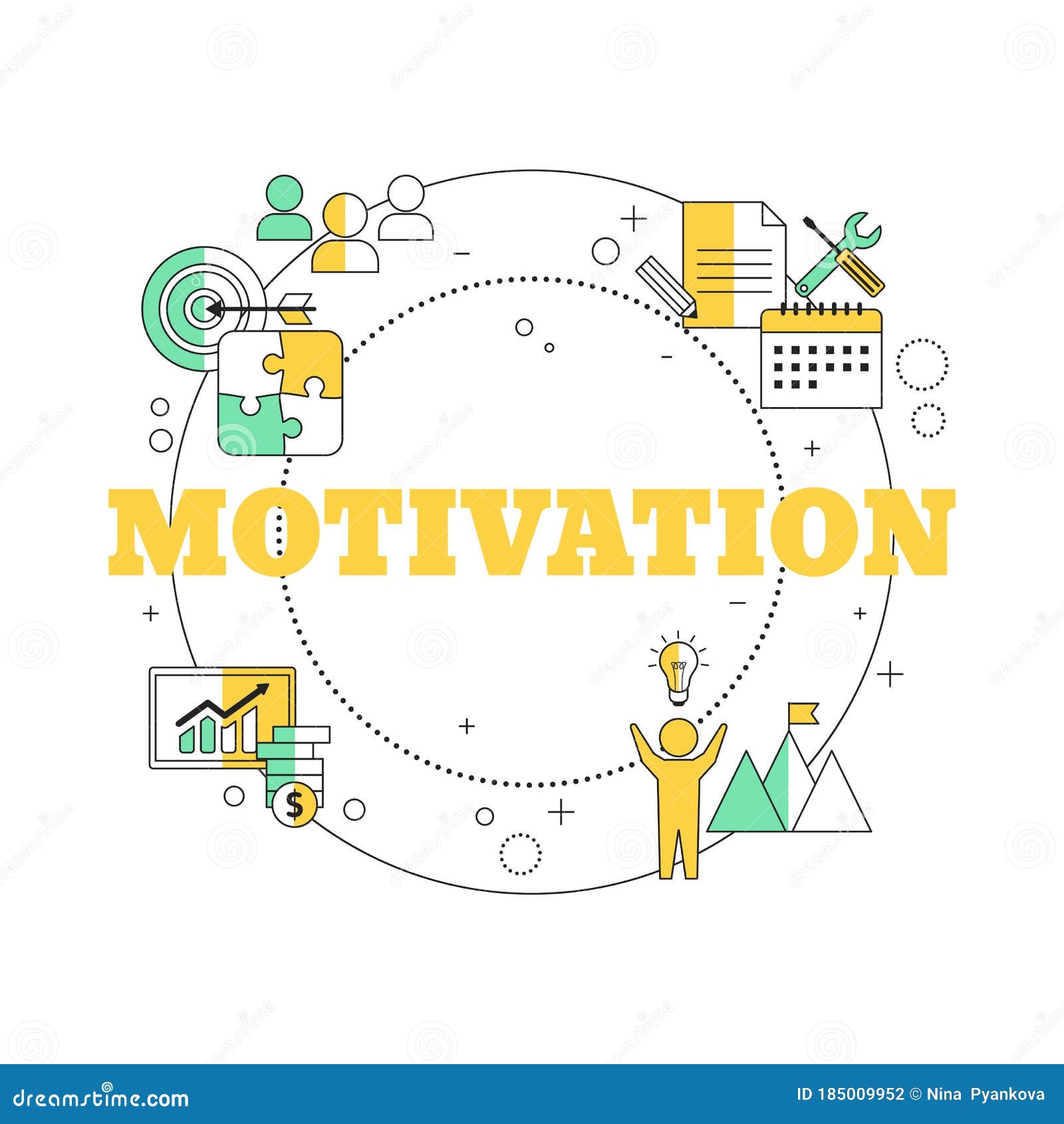 Motivation vector concept stock vector. Illustration of ideas - 185009952