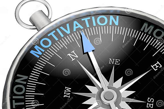 Motivation Word on Black Compass Stock Illustration - Illustration of ...