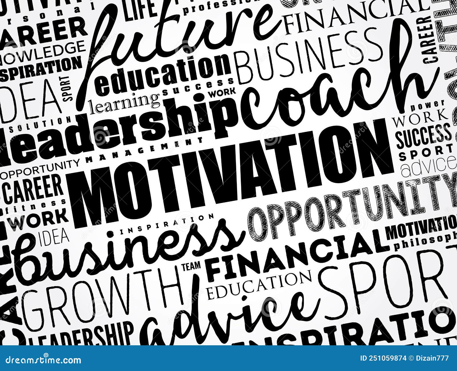 Motivation Word Cloud Collage, Business Concept Background Stock ...