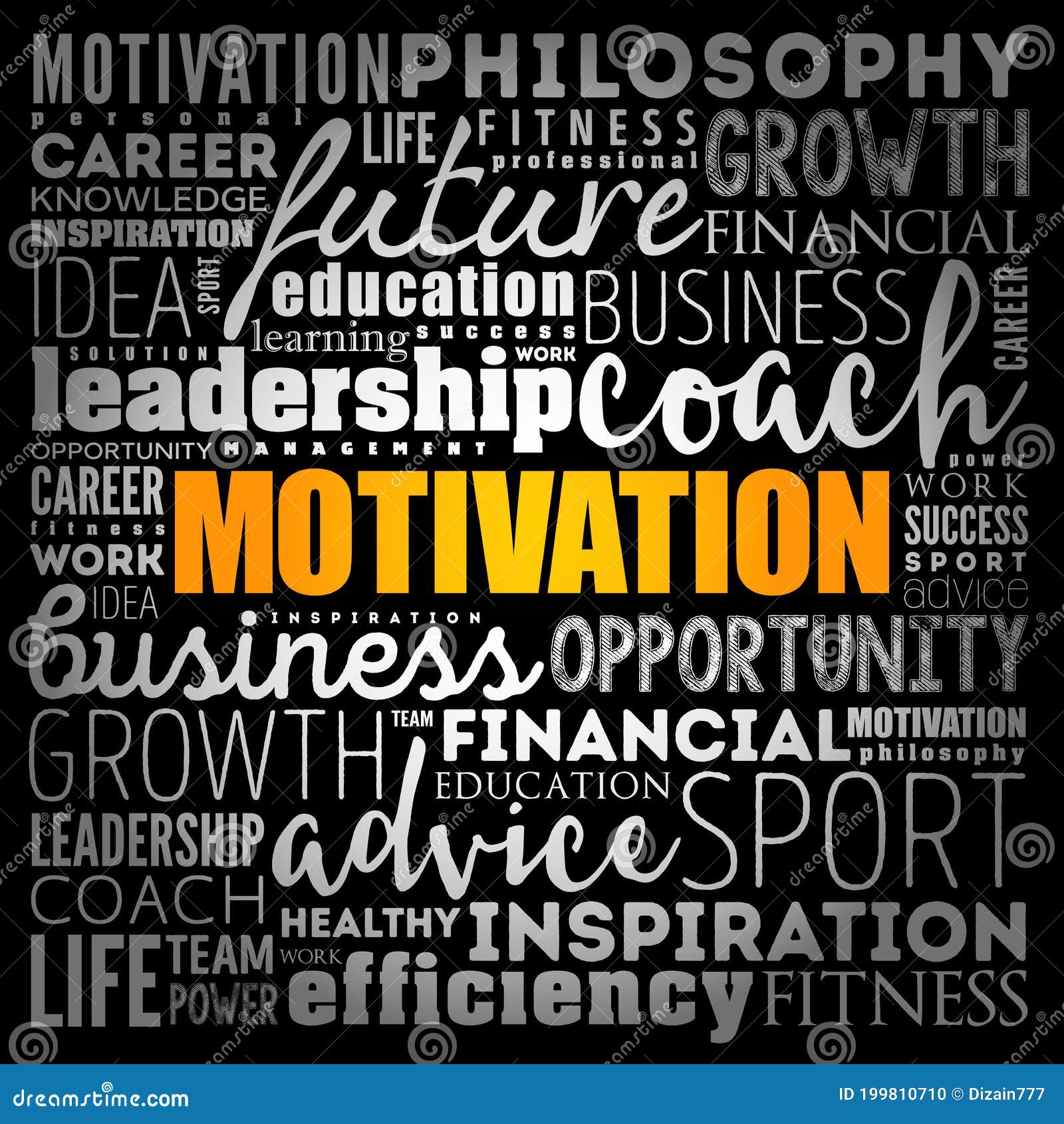 MOTIVATION Word Cloud Collage Stock Illustration - Illustration of ...