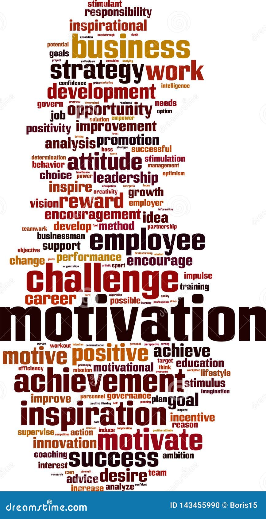 Motivation word cloud stock vector. Illustration of achievement - 143455990