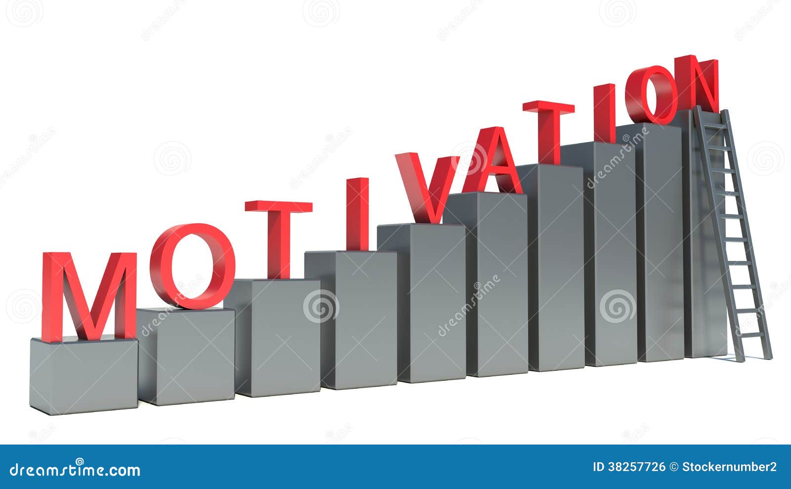 Motivation Word and a Ladder Leaning on the Last Stock Illustration ...