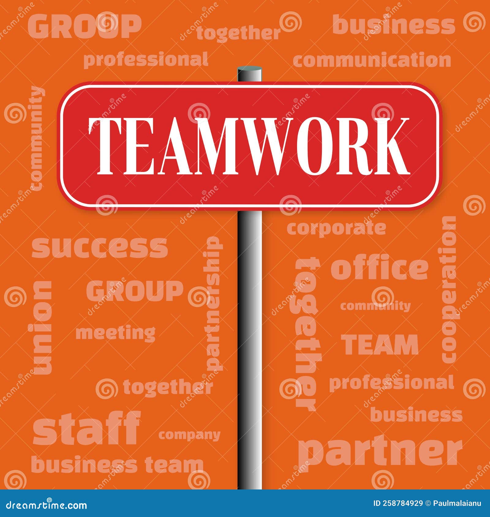 Square Banner with Words Promoting Business Teamwork Stock Vector ...