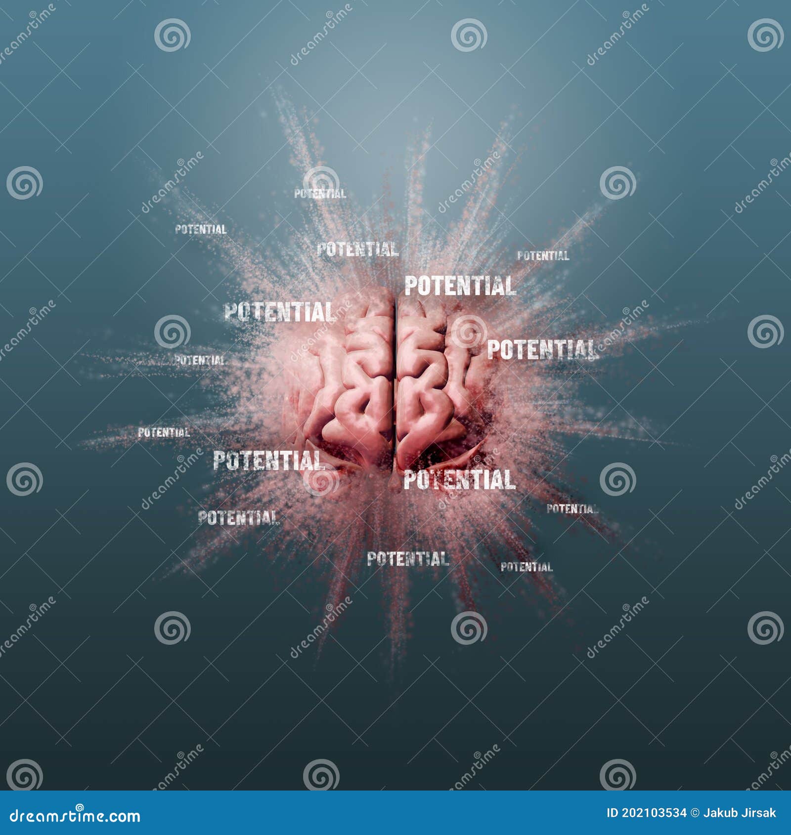 Potential is in your brain stock illustration. Illustration of concept ...