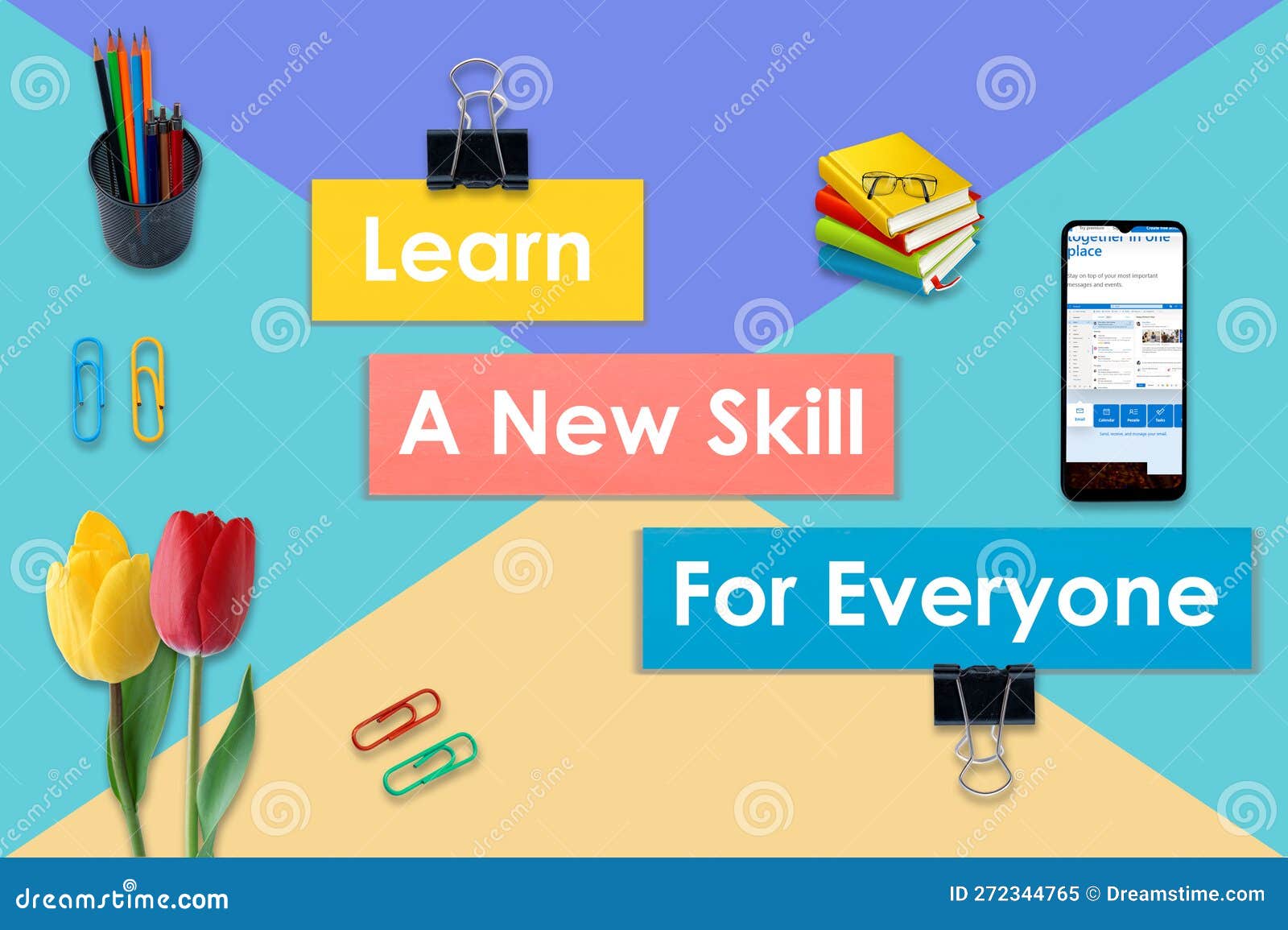 Motivational Concept Words Learn New Skill Stock Illustration ...