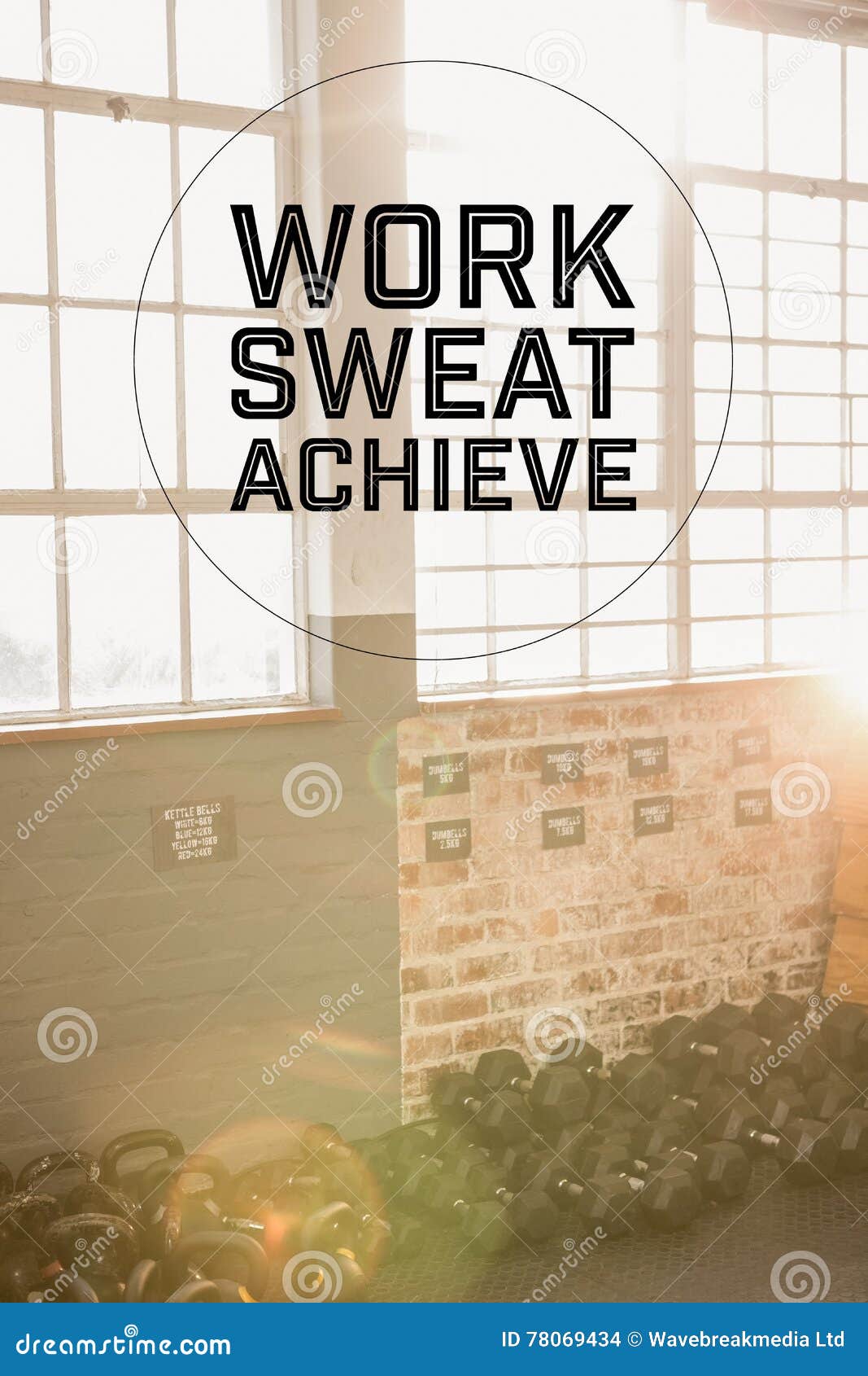 Motivational Fitness Message Stock Photo - Image of equipment, sunlight ...