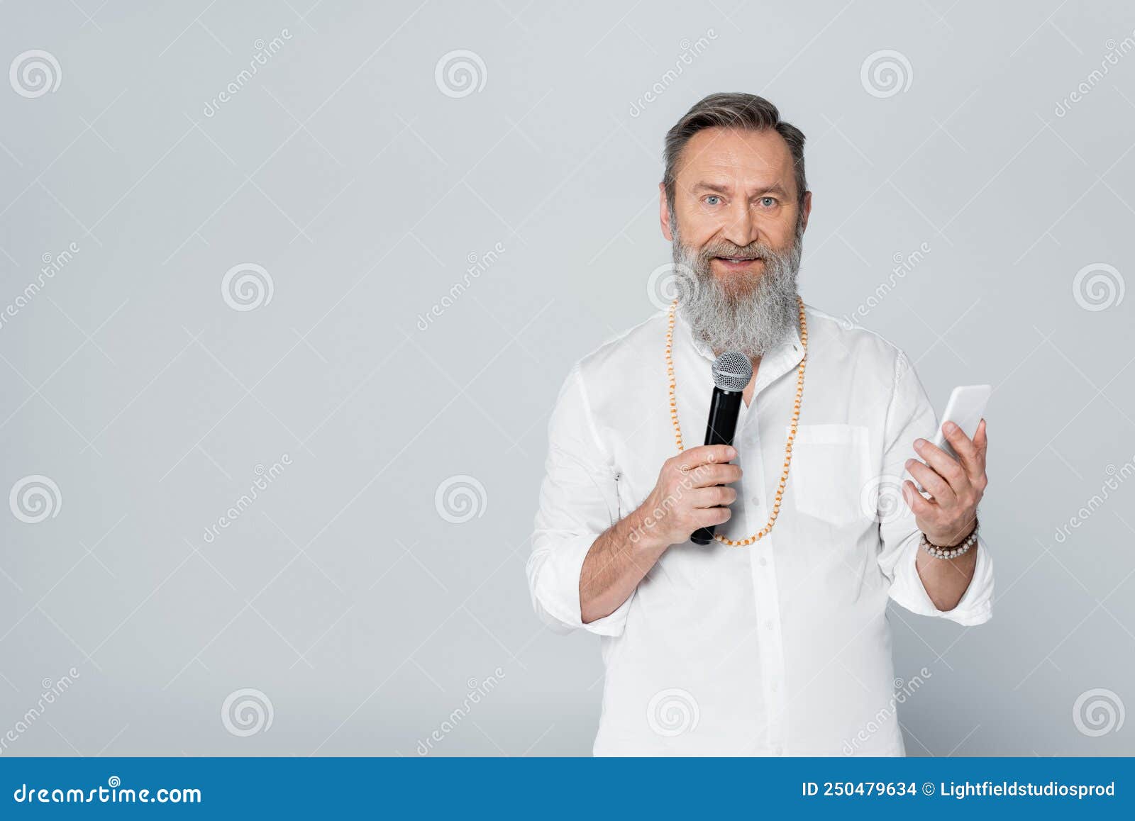 Motivational Guru with Mobile Phone Talking Stock Photo - Image of ...