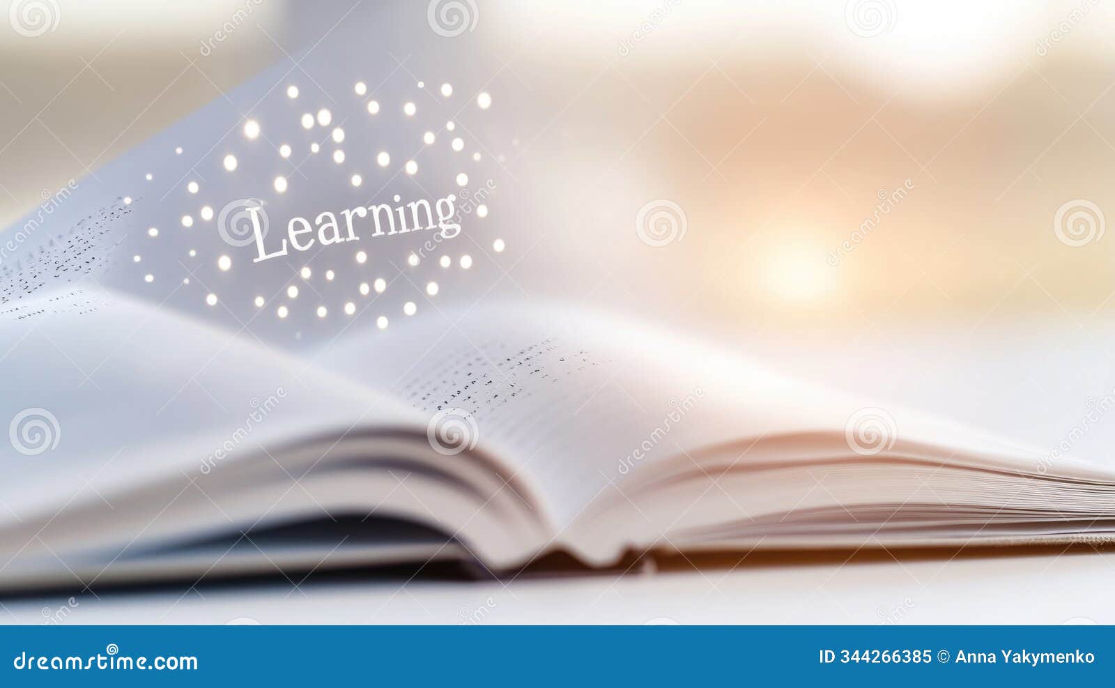 Open of a Braille Book with Learning Concept and Glowing Particles ...