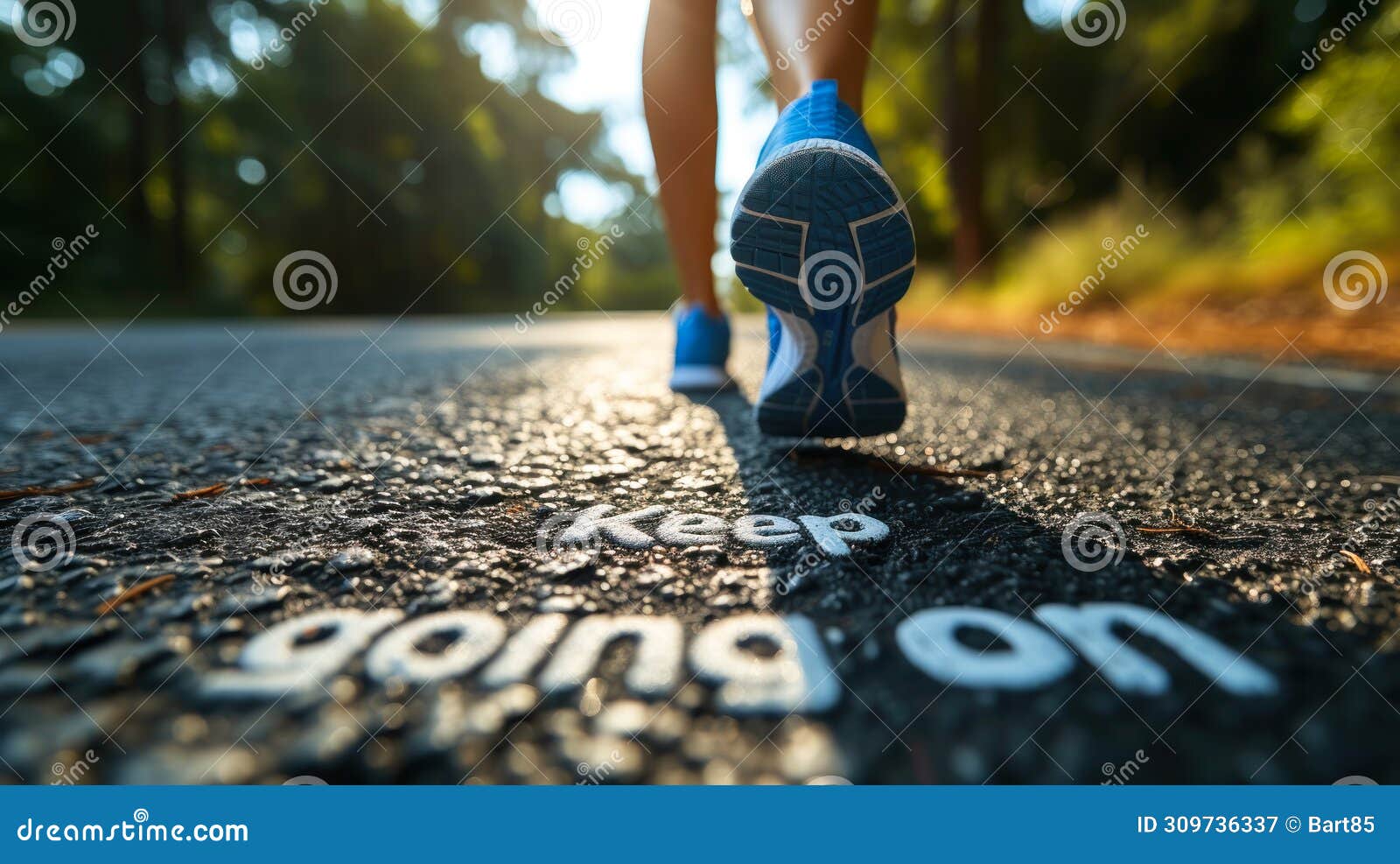 Motivational Journey Concept with Keep Going on Text on the Pavement ...