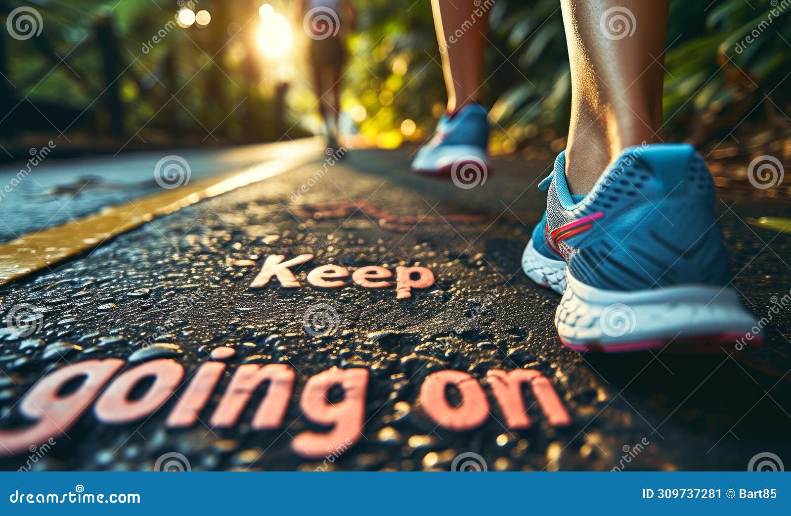Motivational Journey Concept with Keep Going on Text on the Pavement ...