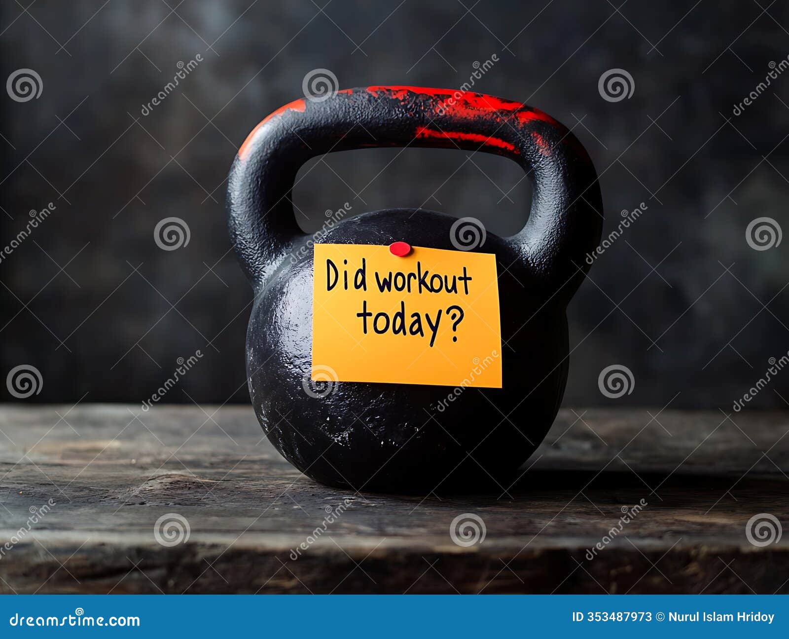 Motivational Kettlebell with Did Workout Today? Note Stock Illustration ...