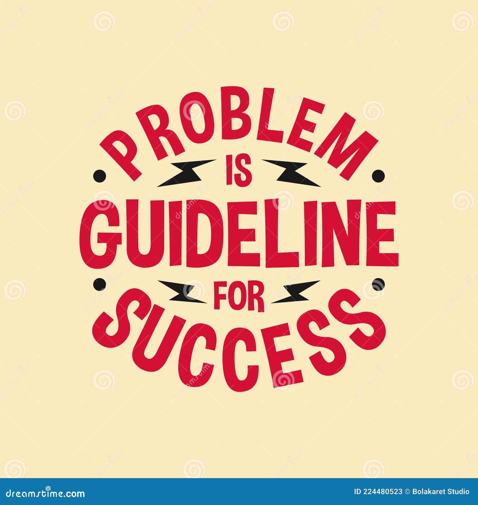 Problem is Guideline for Success Motivation Quote Handwritten Vector ...