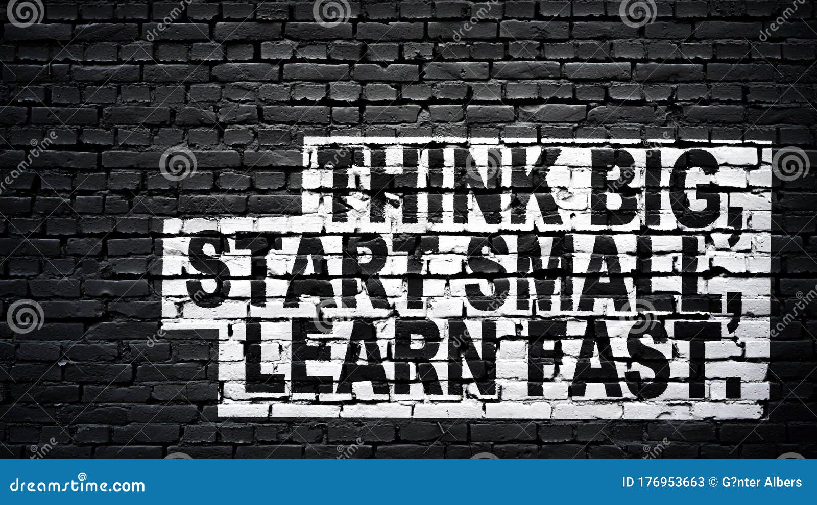 Motivational Message on Brick Wall Stock Image - Image of ...