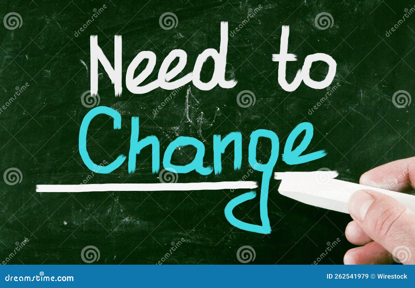 Motivational Note "need To Change" on the Blackboard Stock Image ...