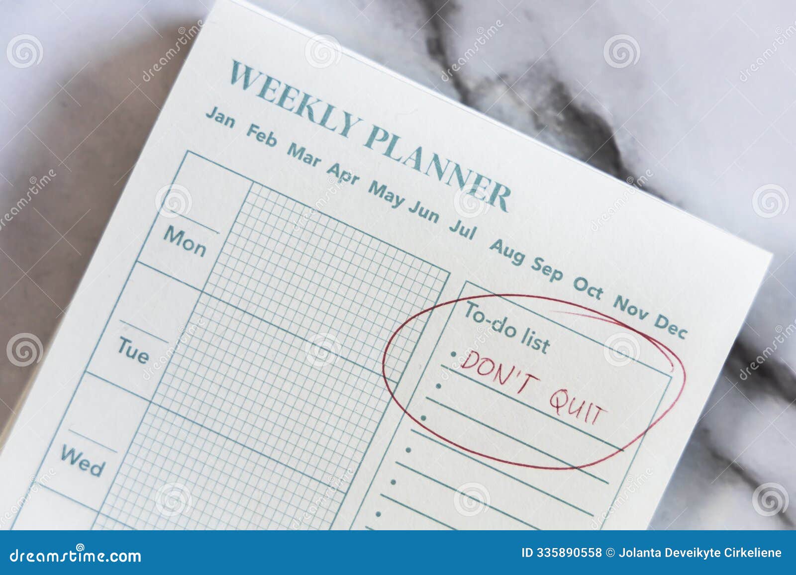Motivational Note on a Planner Stock Photo - Image of health, abstract ...