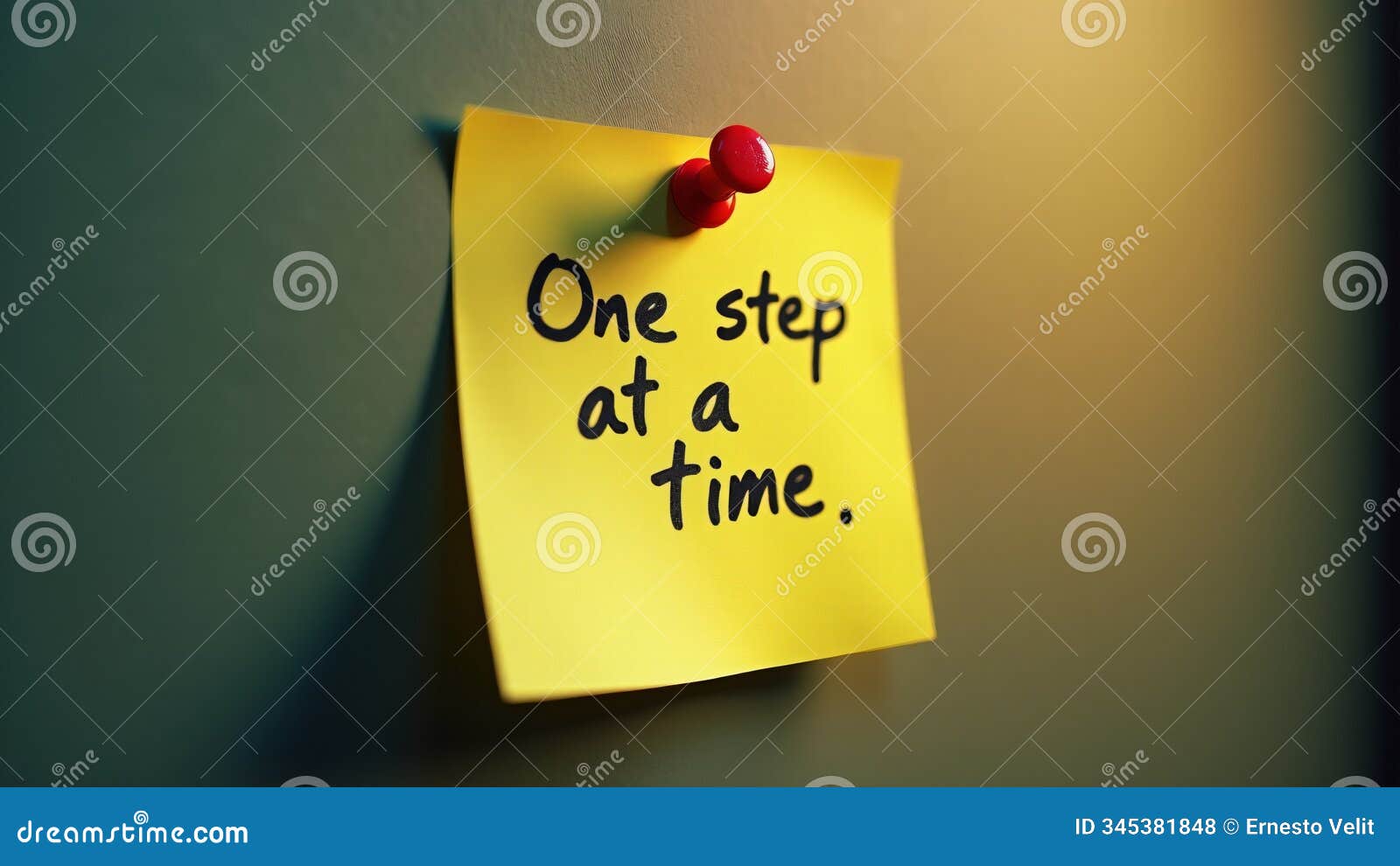 Motivational Note on Wall stock photo. Image of note - 345381848