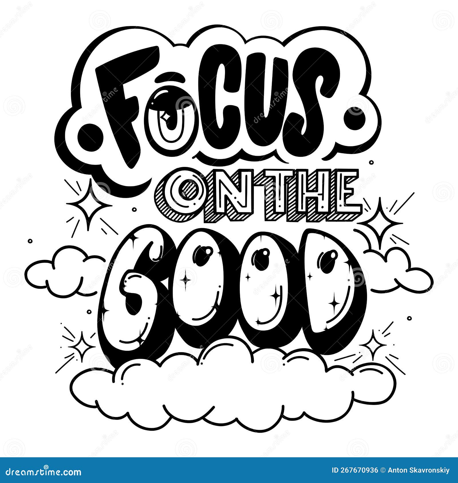 Motivational Poster Focus on the Good Stock Vector - Illustration of ...