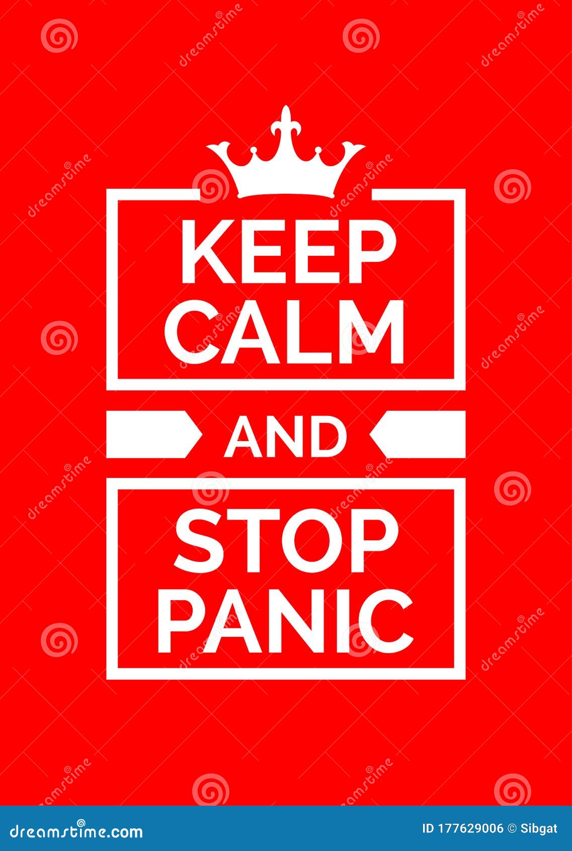 Stop Panic - Motivational Lettering Cartoon Vector | CartoonDealer.com ...