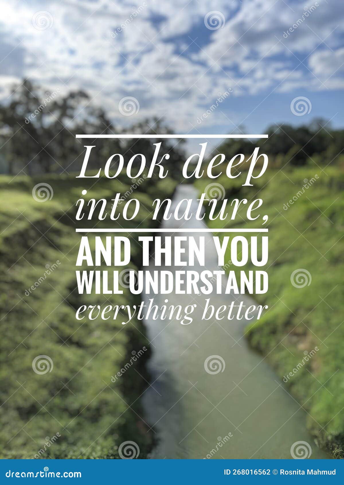 Motivational Quote about Life with Nature Background Stock Photo ...