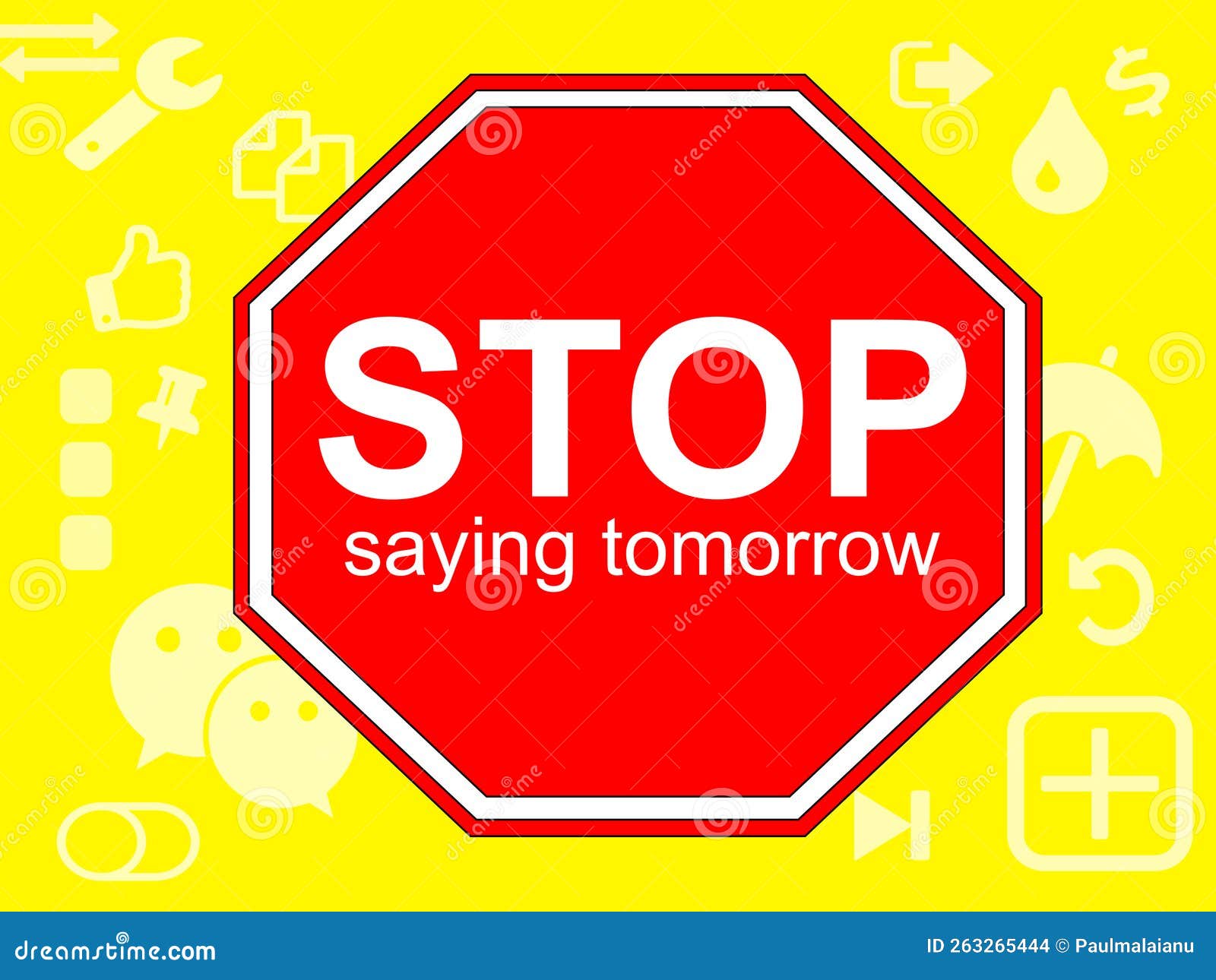 Motivational Quote Stop Saying Tomorrow Stock Illustration ...