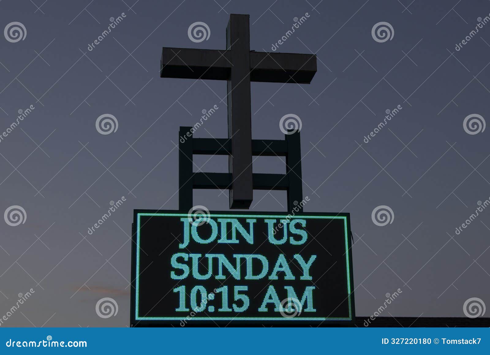 Motivational Religious Message on an Illuminated Sign Editorial Image ...