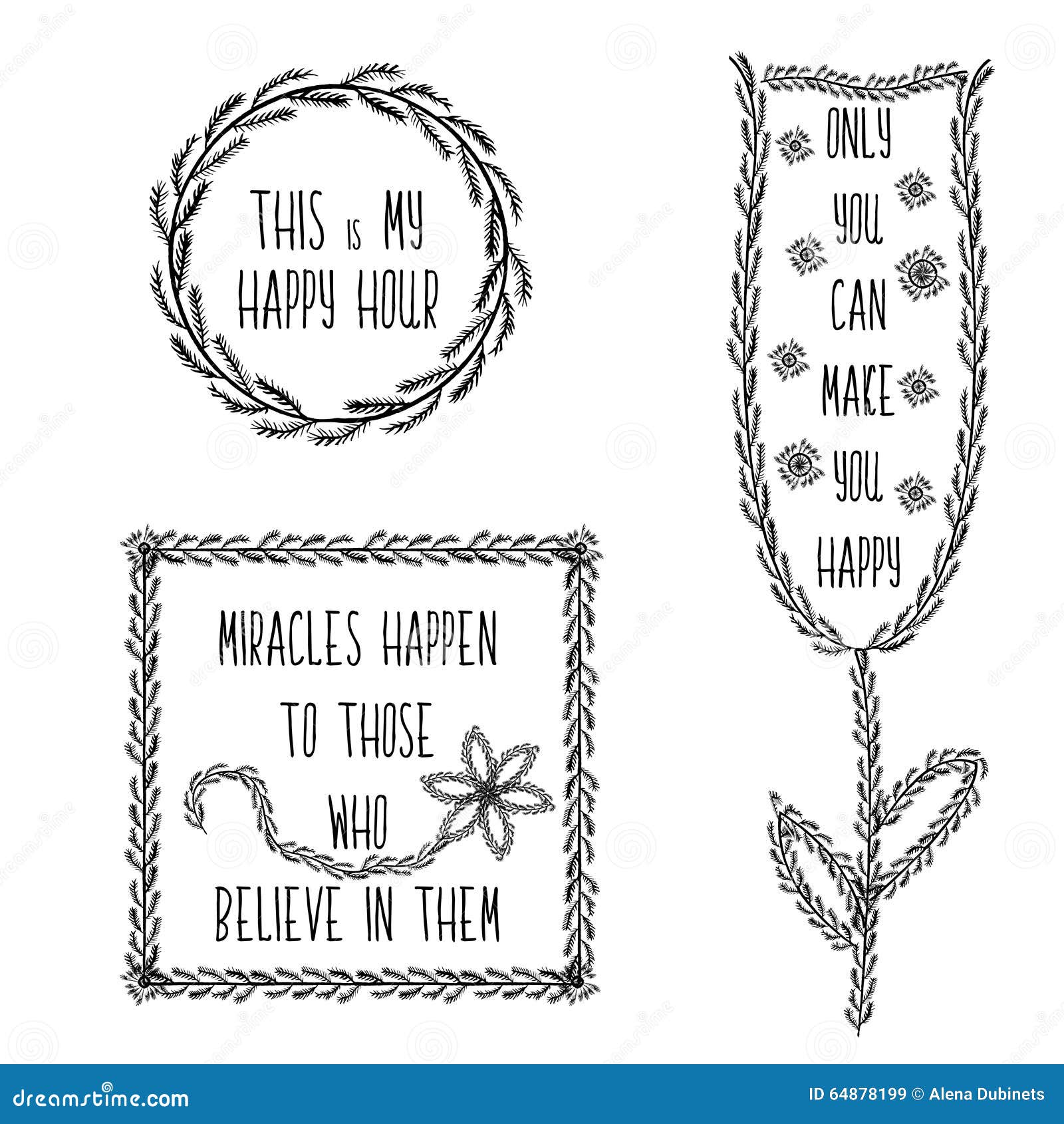 Motivational Set Of Hand Drawing Posters For Achieving The Different ...