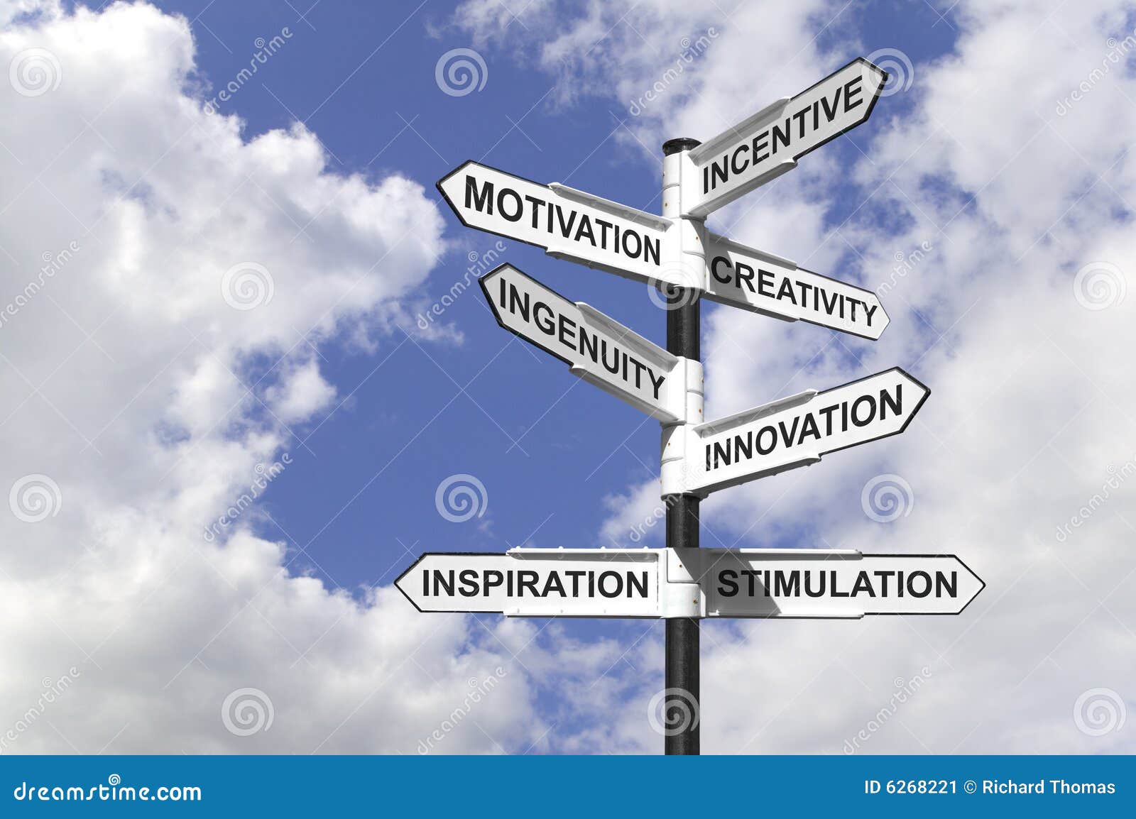 Motivational Signpost stock image. Image of innovation - 6268221