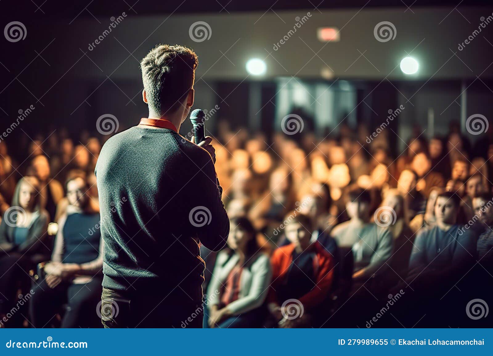 Motivational Speaker Engaging Audience on Stage, Inspiring Change ...