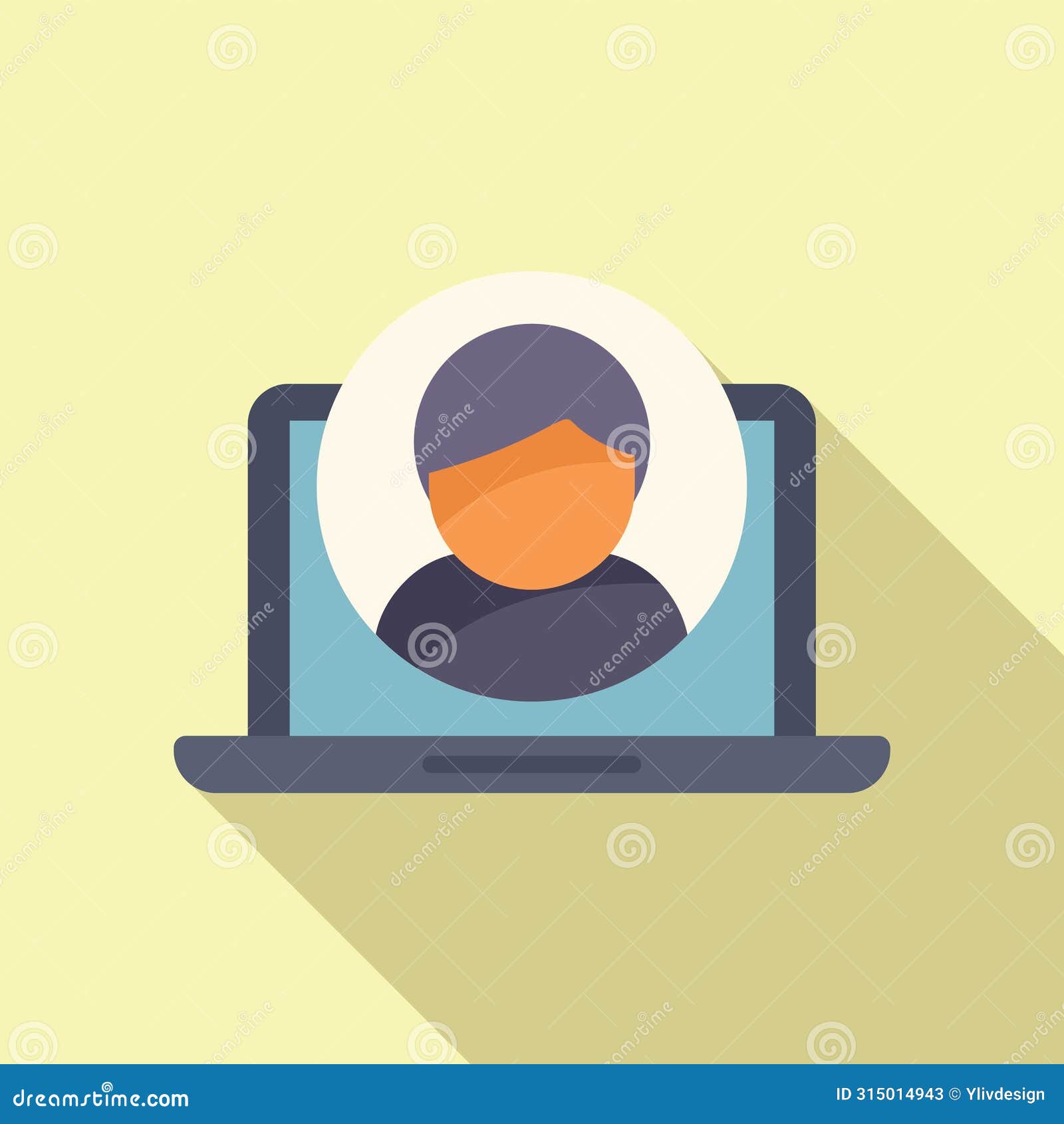 Motivational Speaker Online Laptop Call Icon Flat Vector. Training ...