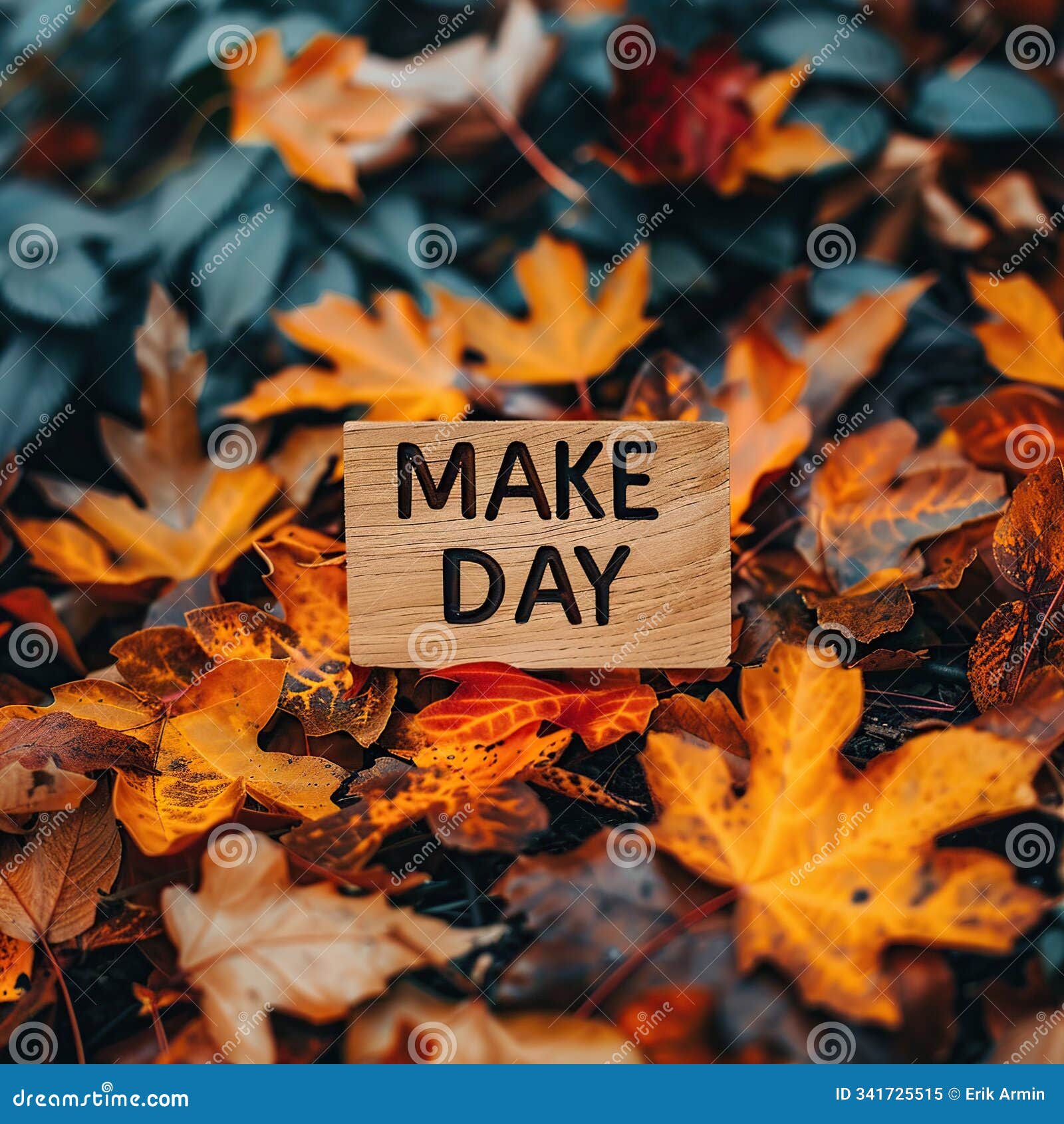 Motivational Text Overlay on Fall Themed Background for National Make a ...