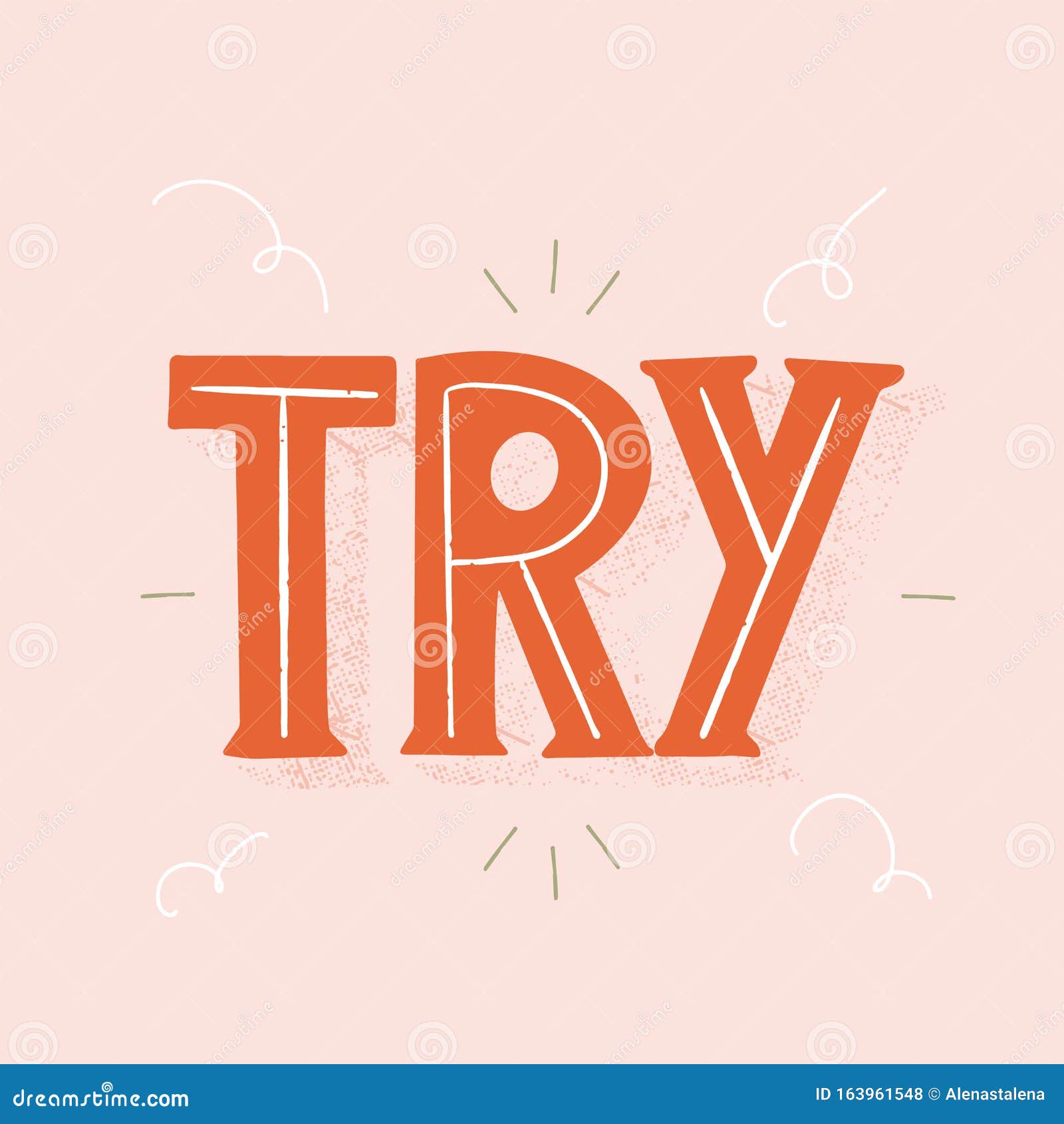 Motivational TRY Quote Poster. Success Typography Concept Stock Vector ...