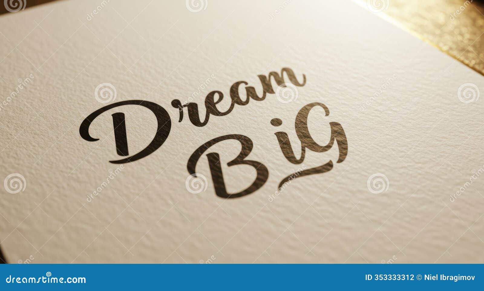 Motivational Typography Design: "dream Big" in Elegant Black Script on ...