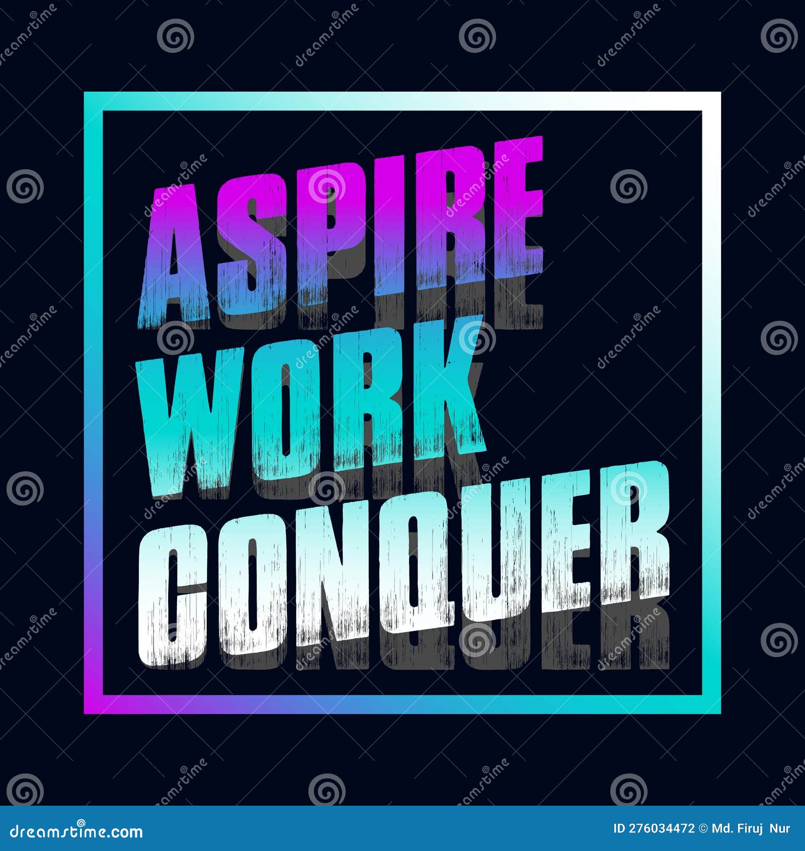 Conquer - Inspire Motivational Quote. Hand Drawn Lettering. Royalty ...