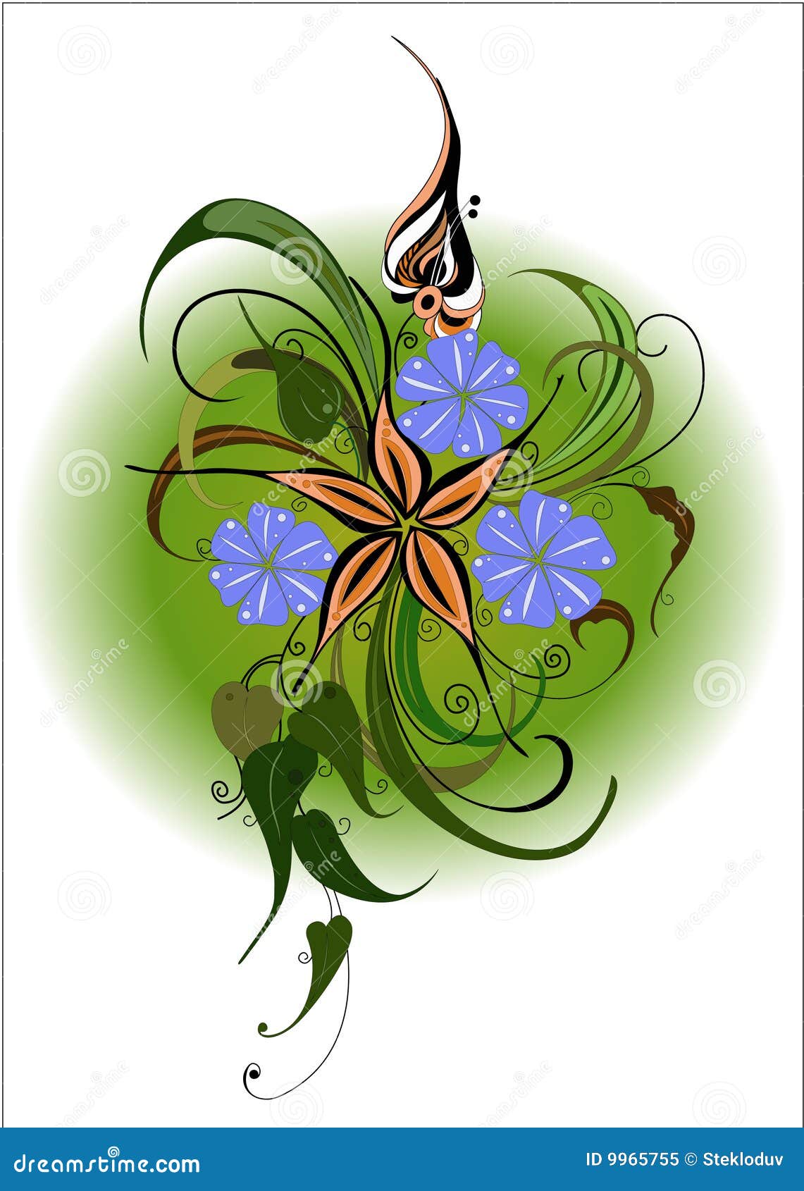 Motley Flower Bouquet. Vector Illustration. Picture Image: 9965755