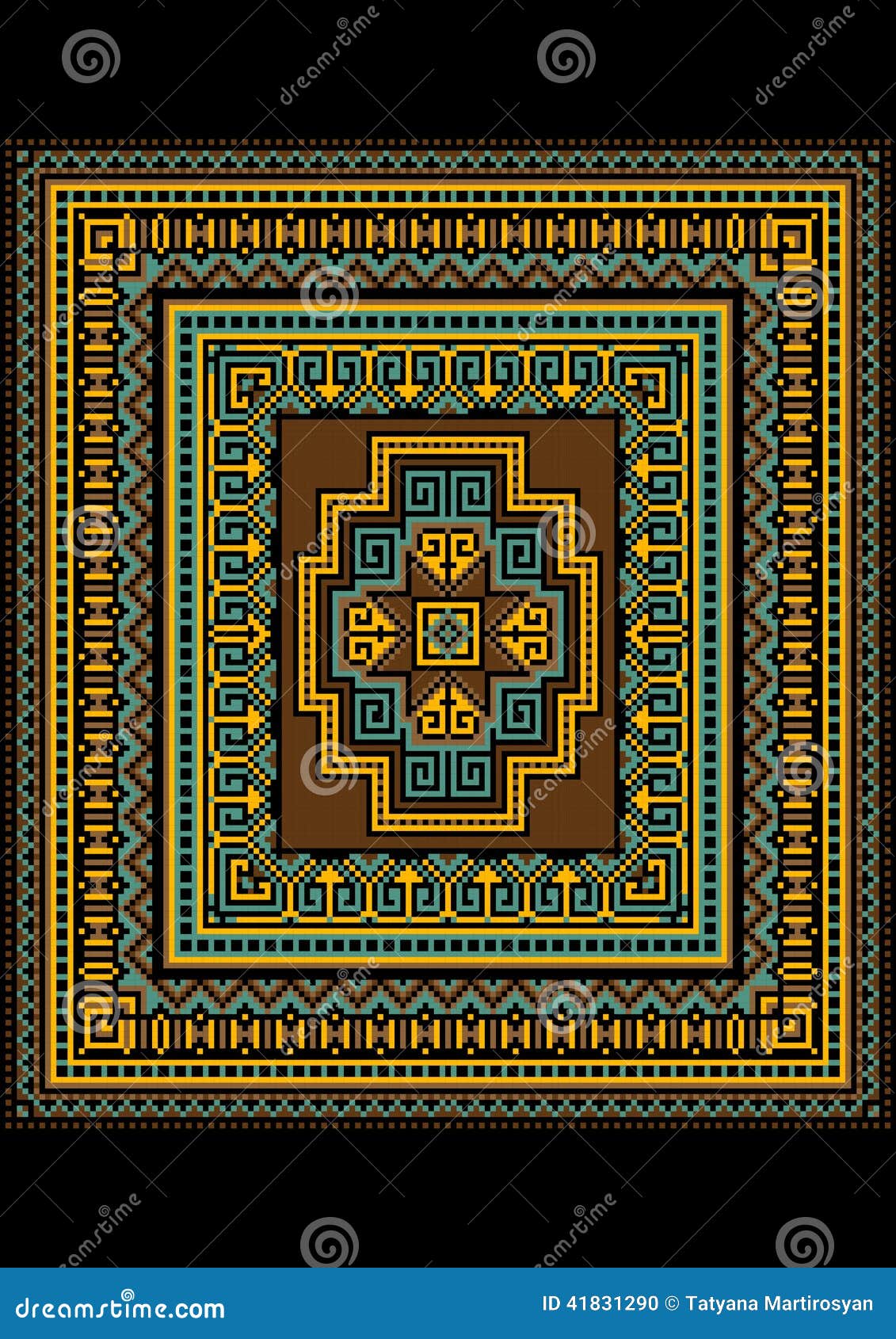 Motley Geometric Pattern for the Original Carpet Stock Illustration ...