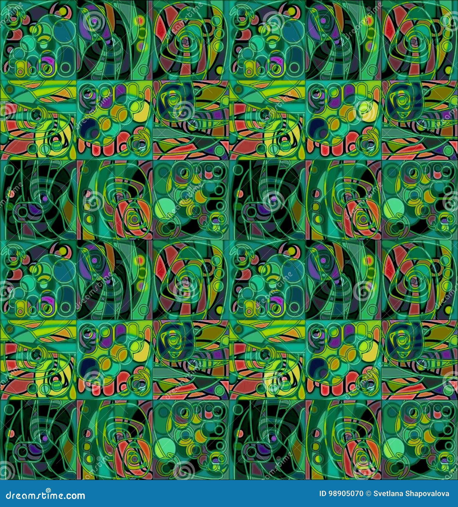 Motley Geometrical Stylized Pattern Stock Illustration - Illustration ...